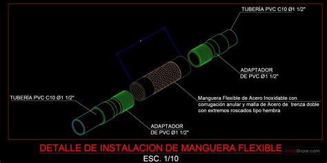 45flexible Hose Installation Detail Autocad Drawing Dwg 45flexible Hose Installation Detail Autocad Drawing Dwg