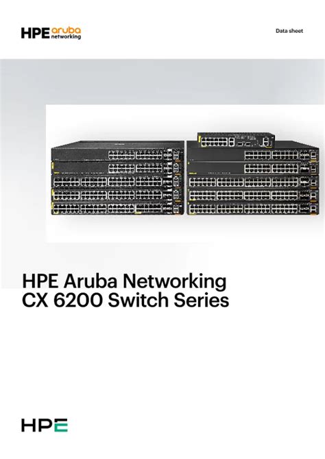 Hpe Aruba Networking Cx 6200 Switch Series Data Sheet