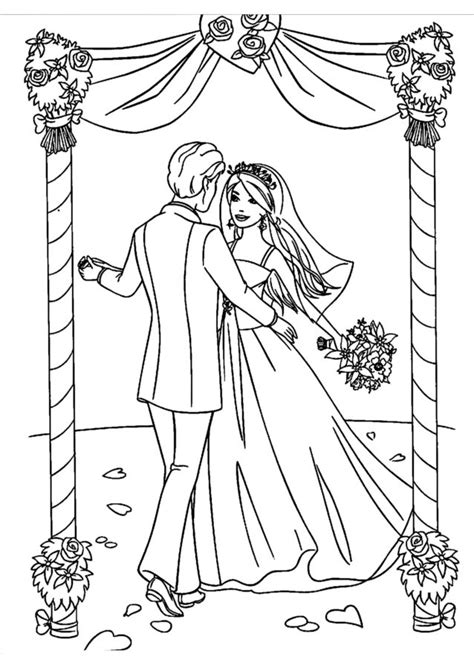 Disney Ariel Wedding Coloring Pages
