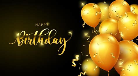 Black And Gold Birthday Vector Art Icons And Graphics For Free Download