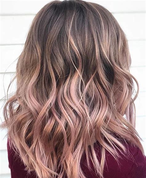 Hairstyles For Girls Hair Color Pink Rose Gold Hair Balayage Hair