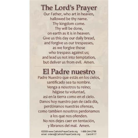 Bulk Prayer Cards 50pk Bilingual Our Father Bulk Prayer Cards
