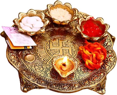 Buy Pooja Thali Ethnic Metal Thali Arti Thali Aarti Plate Set
