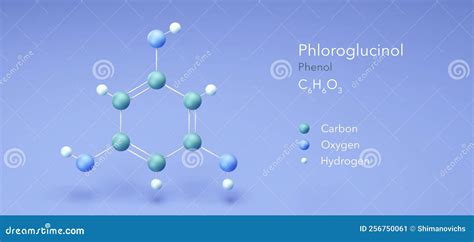 Phloroglucinol Molecular Structures Phenol 3d Model Structural Chemical Formula And Atoms