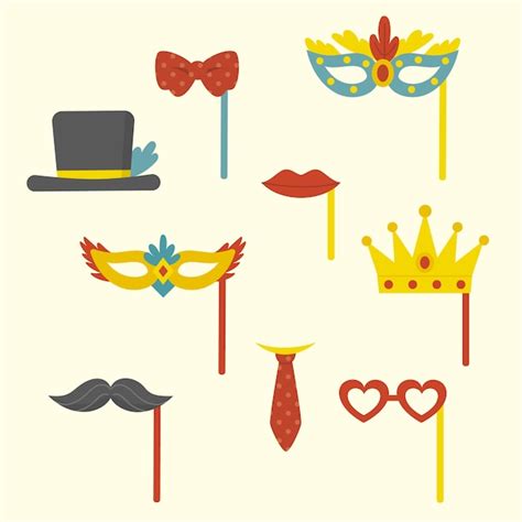 Free Vector Flat Carnival Party Photo Booth Collection