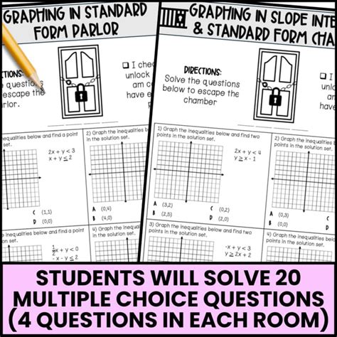 Systems Of Inequalities Project Inequalities Escape Room Self Checking
