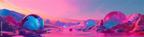 Scenic Background Picture Banner Art 3d Rendering Vivid Color Crazy