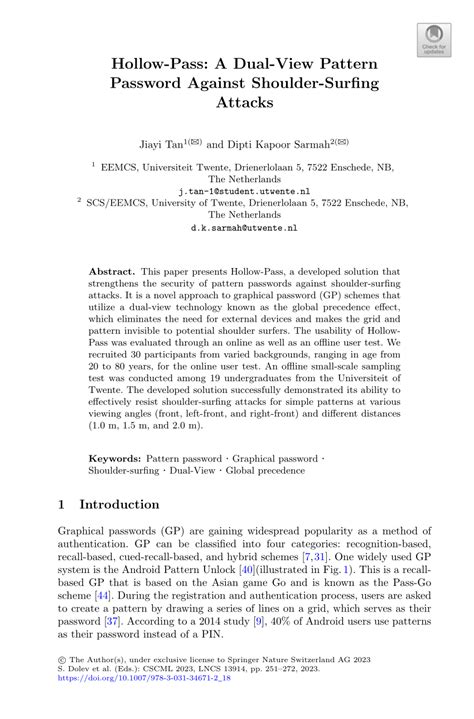 Pdf Hollow Pass A Dual View Pattern Password Against Shoulder