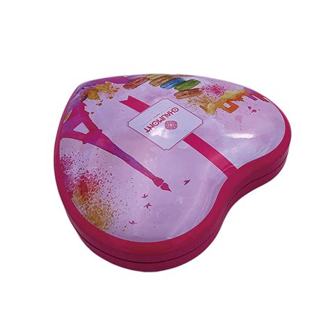 Food Grade Heart Shaped Red Tinplate Metal Tin Cans For Candy Biscuits Pakcaging