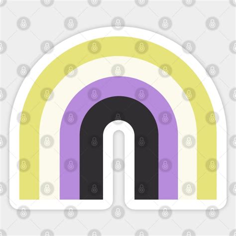 Non Binary Flag Rainbow Design Redbubbleartist Sticker Teepublic