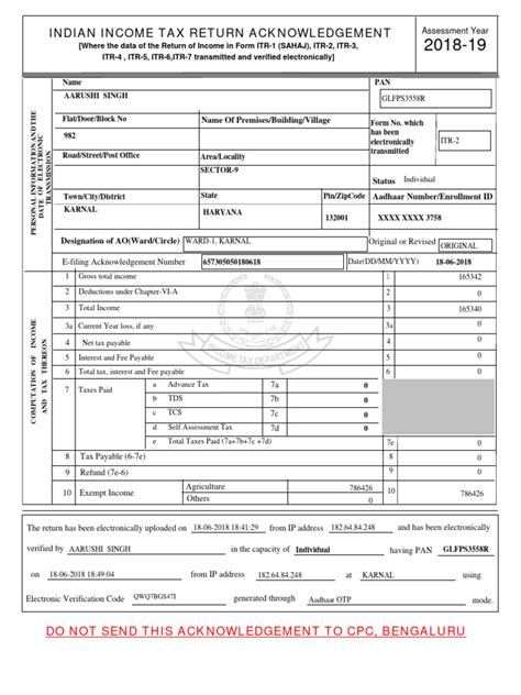 Itr 18 19 Pdf Wealth Income