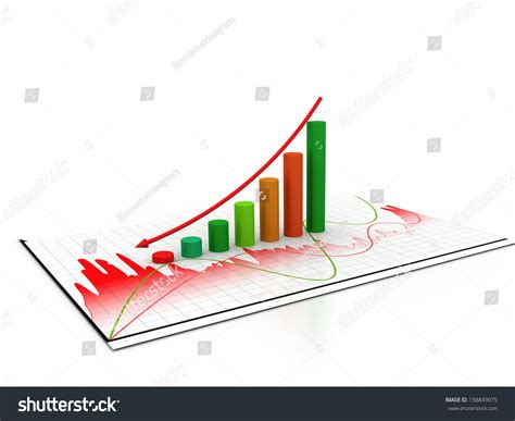 Declining Bar Chart Arrow 3d Render Stock Illustration 158849075