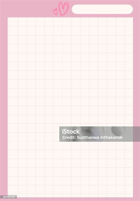 Cute Notepad With Pink Frame Stock Illustration Download Image Now