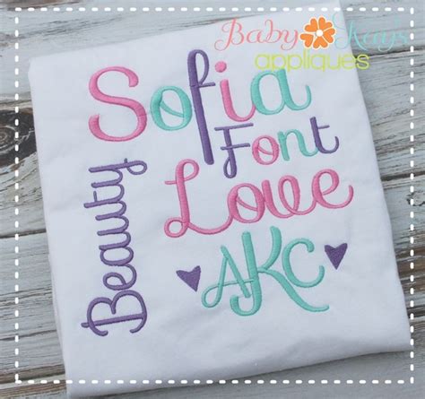 Sofia Font Five Sizes Geminired Embroidery Designs Embroidery