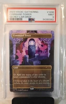 Mtg 2023 Secret Lair Drop 1496 Command Tower Graded Psa 9 Mint Ebay