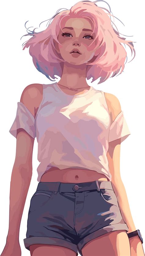 卡通风格插画设计素材 粉色女孩壁纸