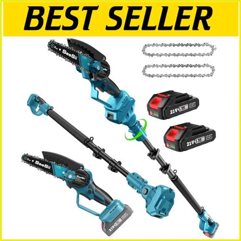 Lightweight 2 In 1 Electric Chainsaw With 46 To 10 Foot Reach And Dual