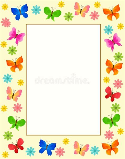 Butterfly Background Flower Borders
