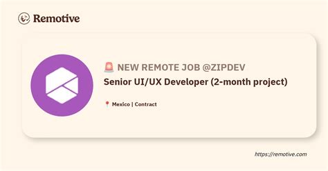 [hiring] senior ui ux developer 2 month project zipdev