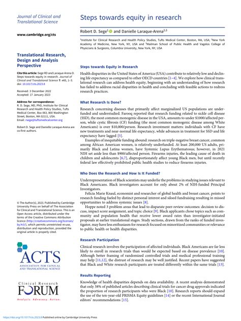 PDF Steps Towards Equity In Research