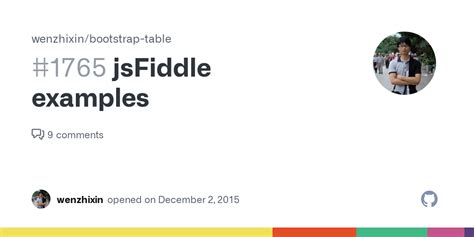 jsfiddle examples · issue 1765 · wenzhixin bootstrap table · github