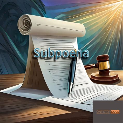 Subpoena Template Etsy