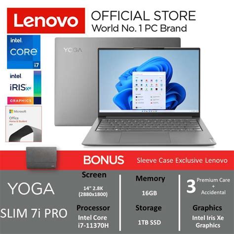 Jual LENOVO YOGA SLIM 7i PRO 2CID 2DID I7 1260P 16GB 1TBSSD IRISXE W11 OHS 14 0 2 8K IPS Di
