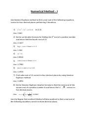 Numerical Methods Finding Real Roots Using Newton Raphson Method Course Hero