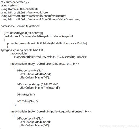 【四】efcore代码运行时迁移core Code First Ddd学习笔记efcore 动态执行迁移语句 Csdn博客
