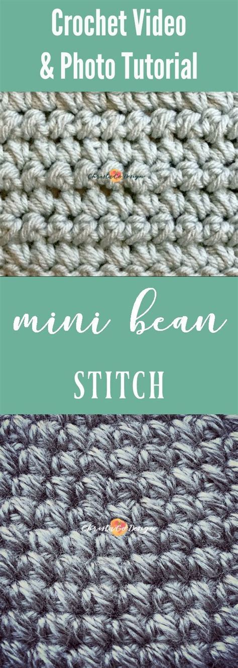 How To Crochet The Mini Bean Stitch Step By Step Crochet Crochet