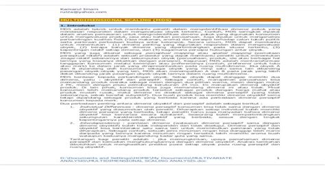 Multidimensional Scaling Analysis