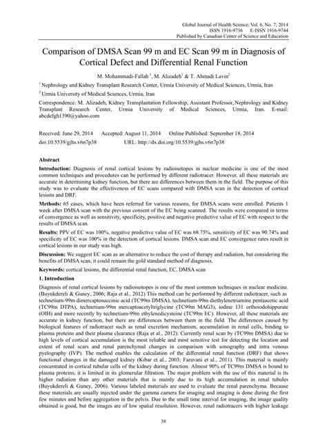 Pdf Comparison Of Dmsa Scan 99 M And Ec Scan 99 M In Diagnosis Of Cortical Defect And
