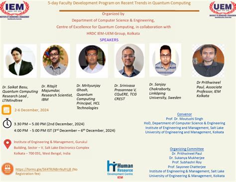 5 Day Fdp On Recent Trends In Quantum Computing Pdf