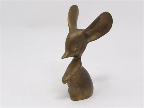 Vintage Brass Mouse Large Ears Missing Tail Leonard Solid Brass