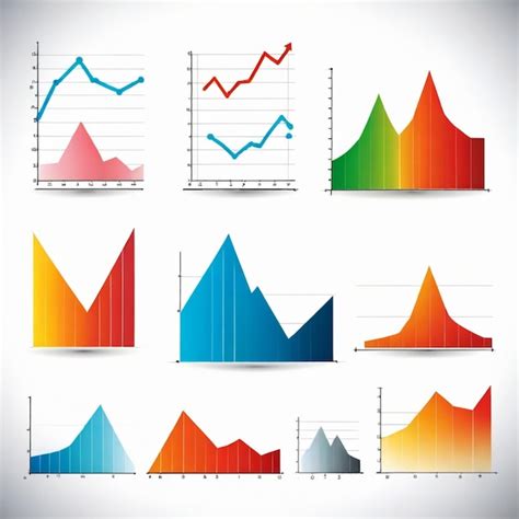 Line Graph Vector Set White Background Isolated A High Premium Ai Generated Vector