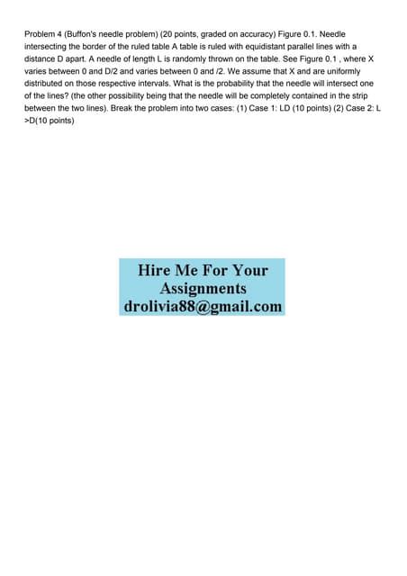 Problem 4 Buffons Needle Problem 20 Points Graded On Ac Pdf