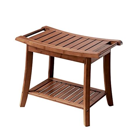 Forevich Bamboo Shower Bench Stool With Storage Shelf Review A Long