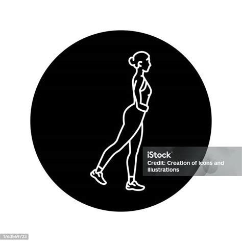 Girl Does Exercise On The Buttocks Legs And Buttocks Black Line Icon