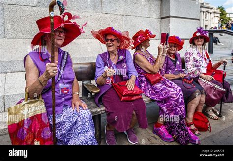 Red Hatter Members On A Day Out The Red Hat Society Is A Worldwide