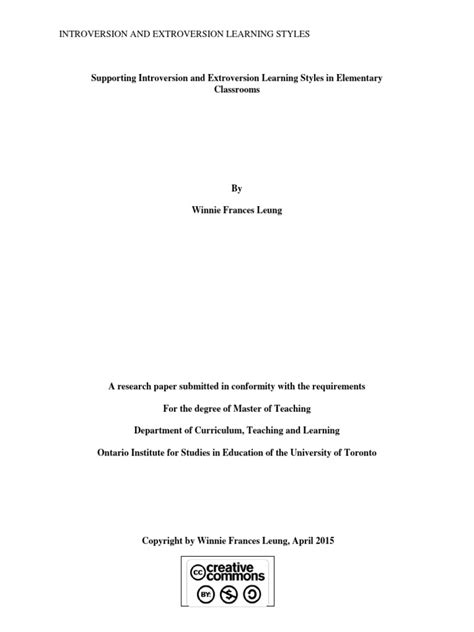 Introversion And Extroversion Learning Styles Pdf Extraversion And Introversion Shyness