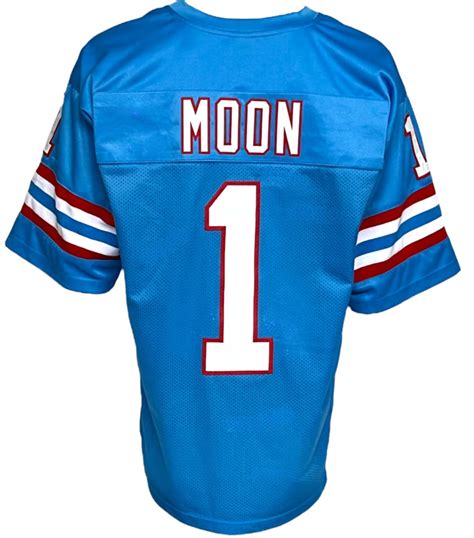 Houston Oilers Warren Moon Pro Style Blue Custom Jersey Etsy
