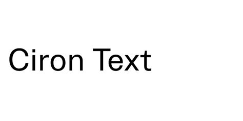 Rg Ciron Text In Use Fonts In Use