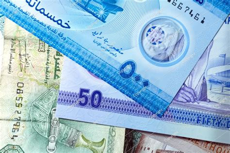 Close Up Dirhams Currency Aed Bank Note And Coins United Arab