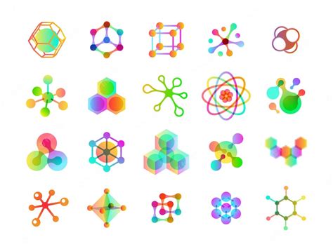 Premium Vector Connected Molecules Molecular Cell Energy Molecules Colorful Icons Connect