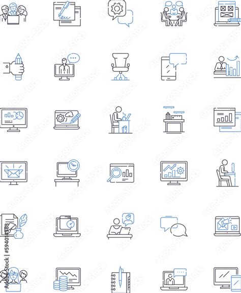 Project Framework Line Icons Collection Methodology Framework Structure Architecture