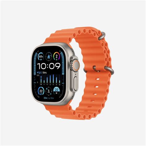 애플 워치 울트라 2 49mm 티타늄 케이스 오션 밴드 오렌지 국내 정식 발매 제품 Apple Kream