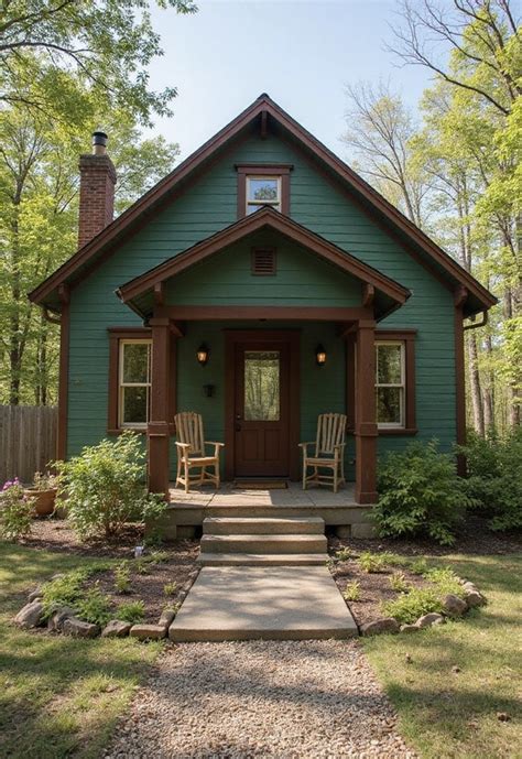 31 Stunning Green House Exterior Ideas With Brown Trim That Will Leave