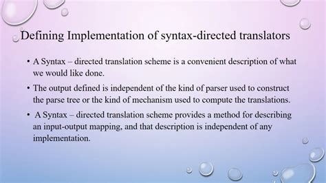 Syntax Directed Translators Intermediate Pptx