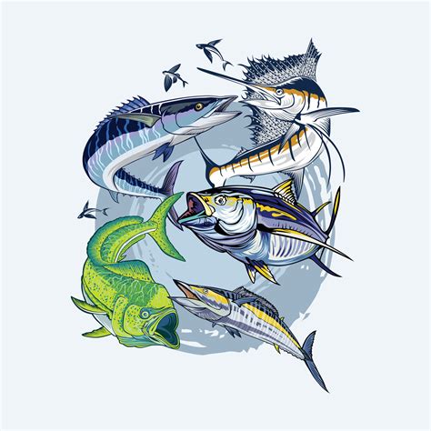 Vector Illustration Pelagic Fish 25423671 Vector Art At Vecteezy