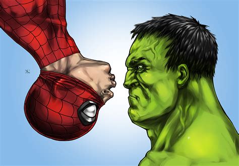 She Hulk And Spiderman Kiss